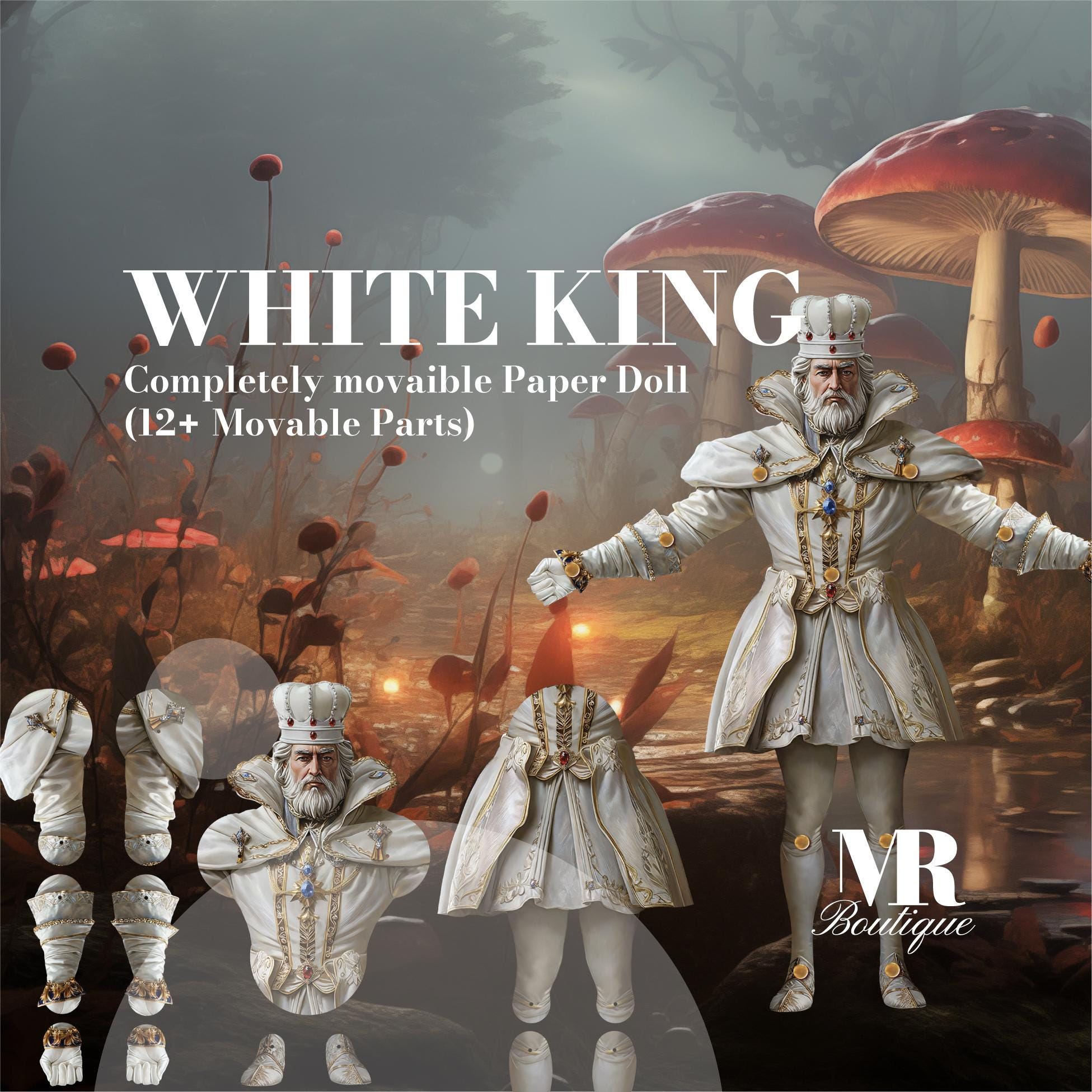 White King Movable Paper Doll