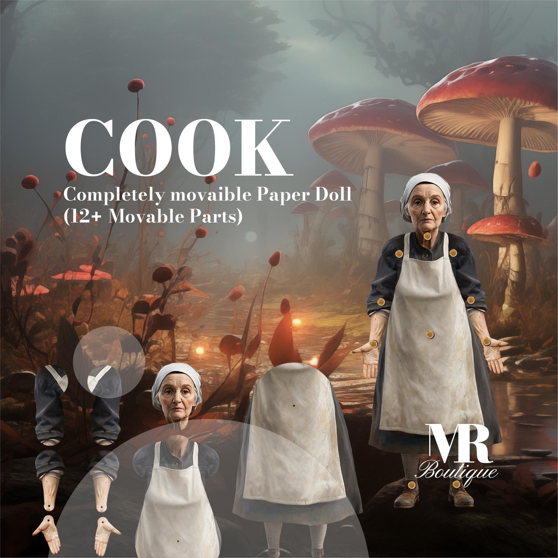Cook Movable Paper Doll