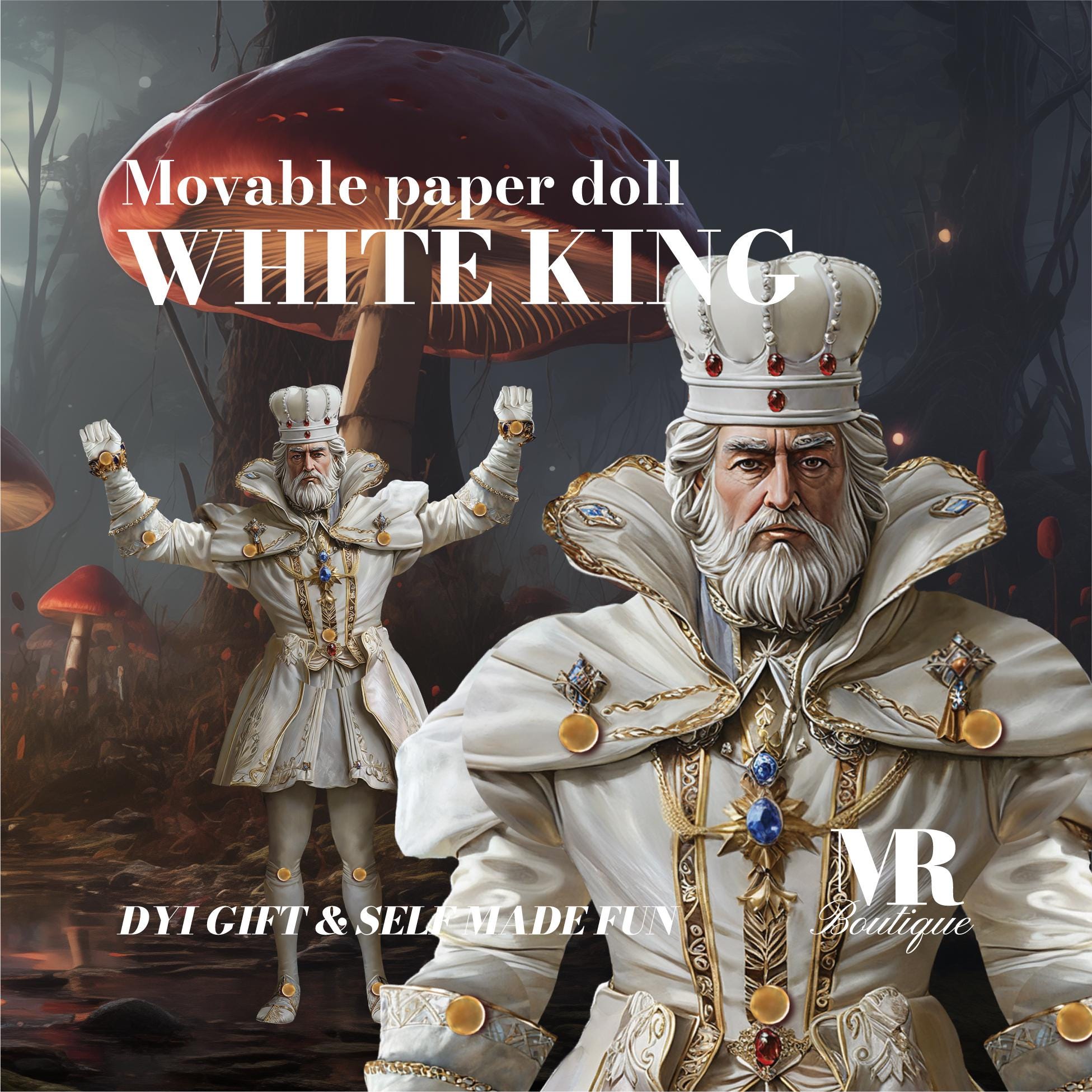 White King Movable Paper Doll
