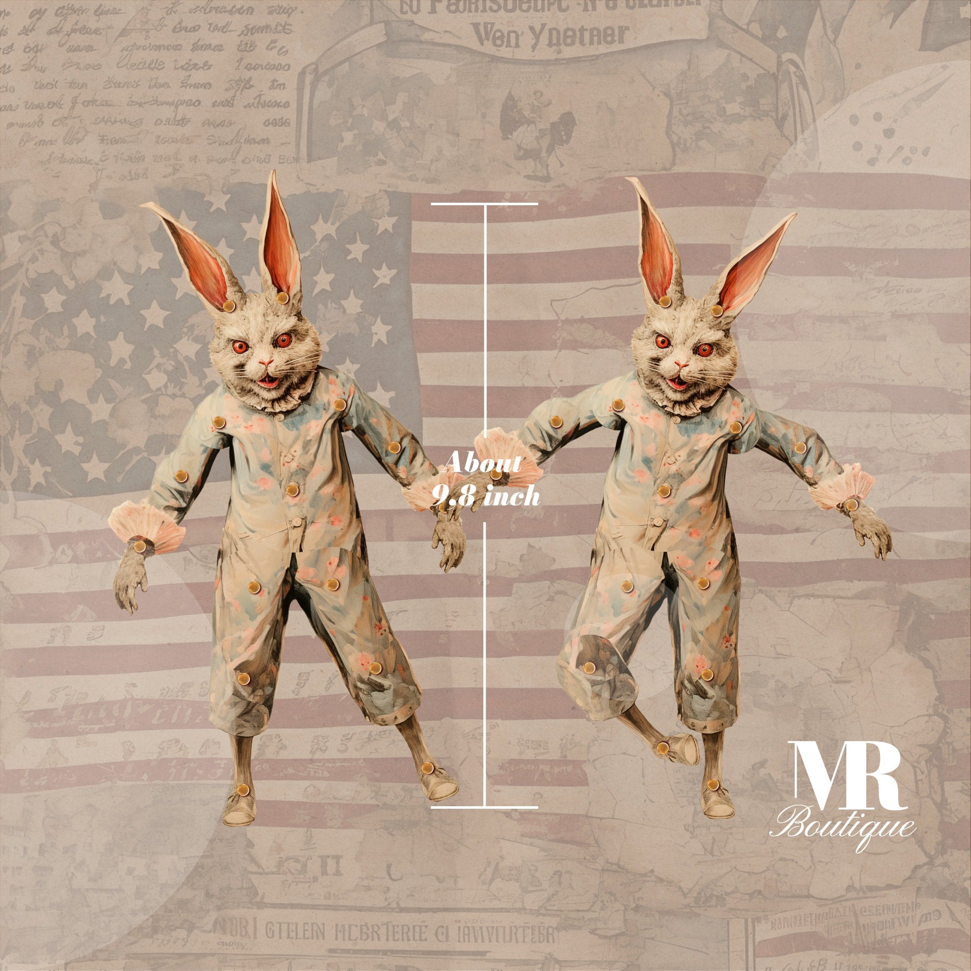 Nancy Rabbit Movable Paper Doll
