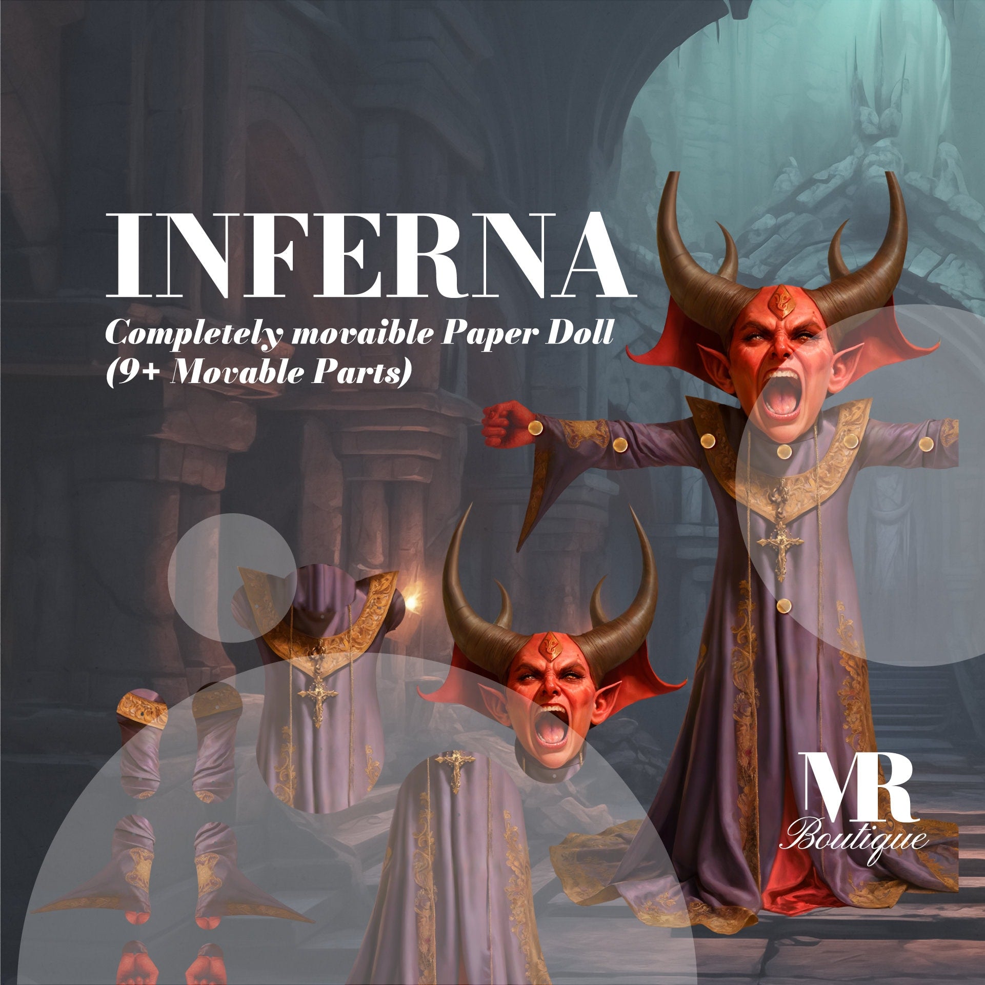 Articulated Inferna Demon Paper Doll